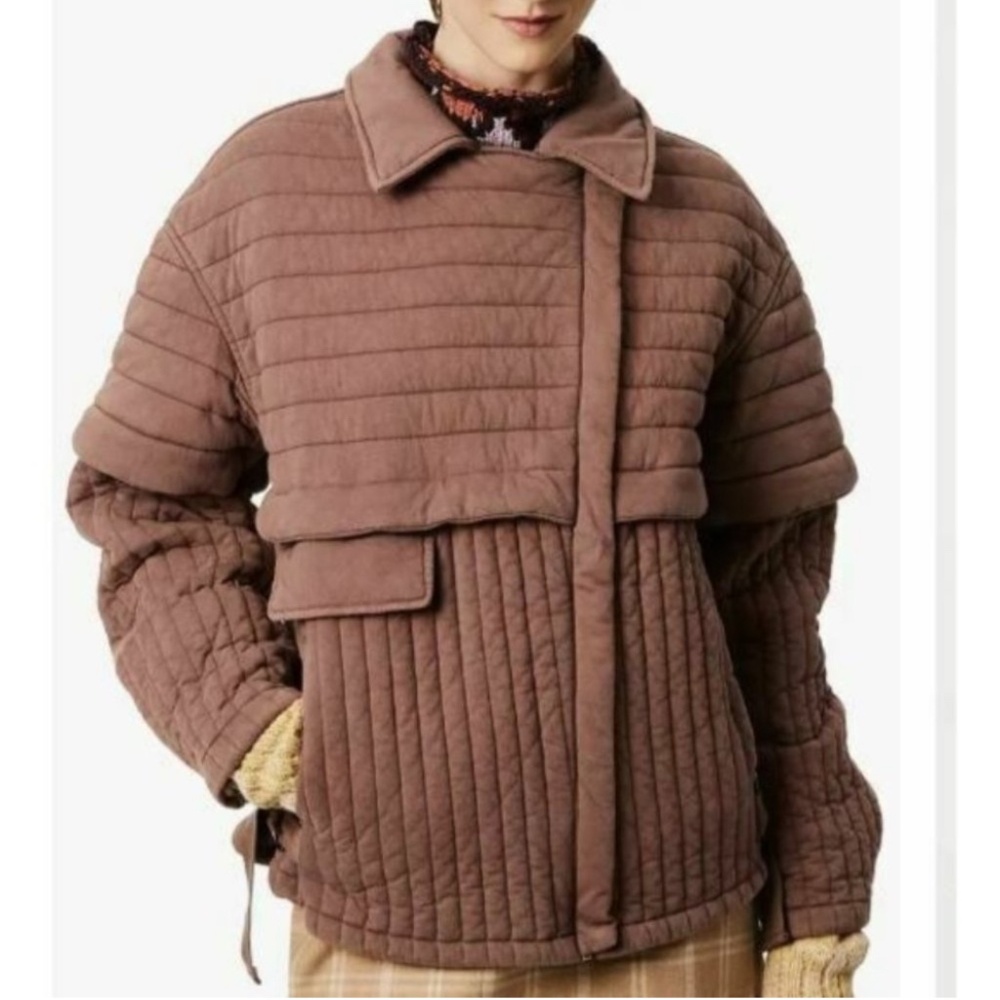 Bernie By Bernardo Oversized Quilted Jacket In Dark T… - Gem
